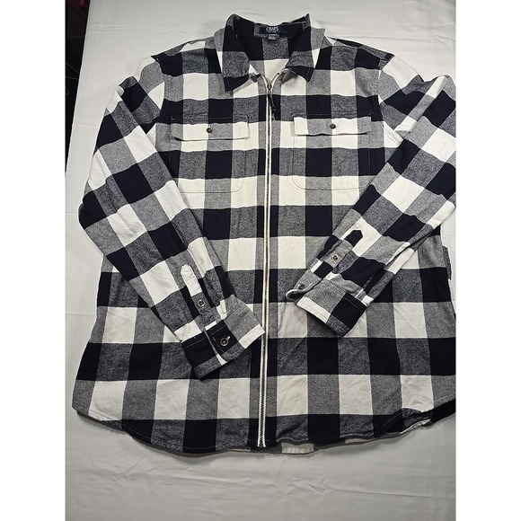 Chaps | Shirts | Chaps Mens 2xl Full Zip Flannel Shirt Jacket Plaid ...